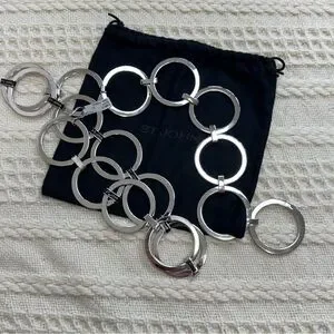 St. John | Accessories | Nwt St John Silver Toned Circle Chain Link ...